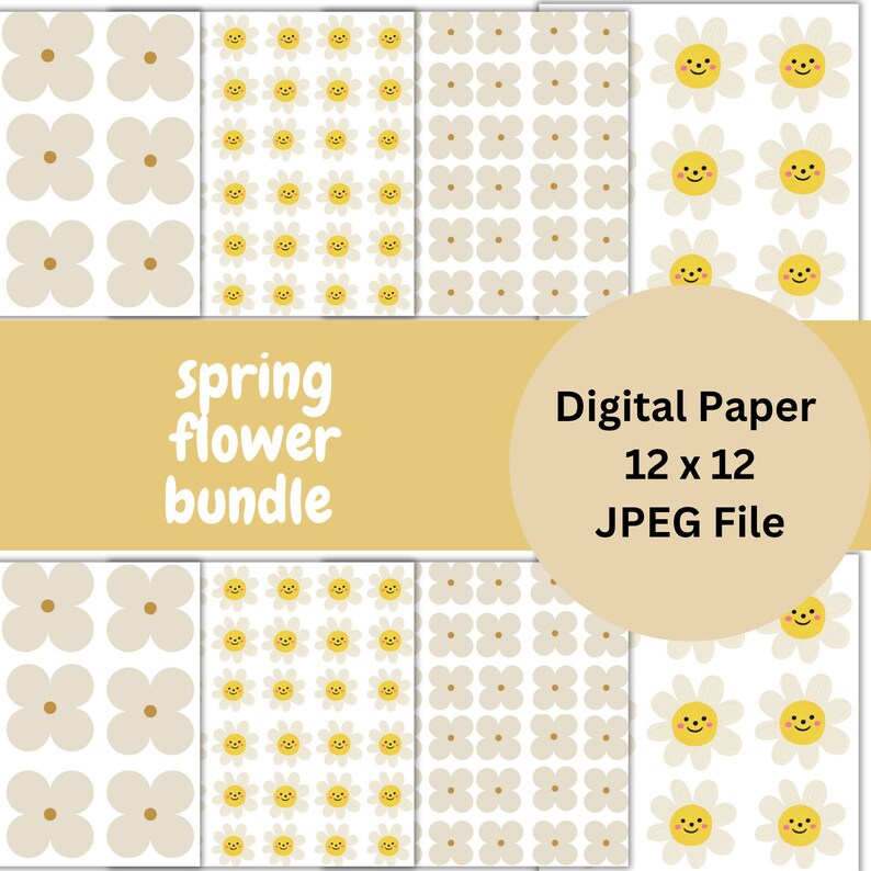 Digital Paper Daisy Printable Paper - Etsy Australia