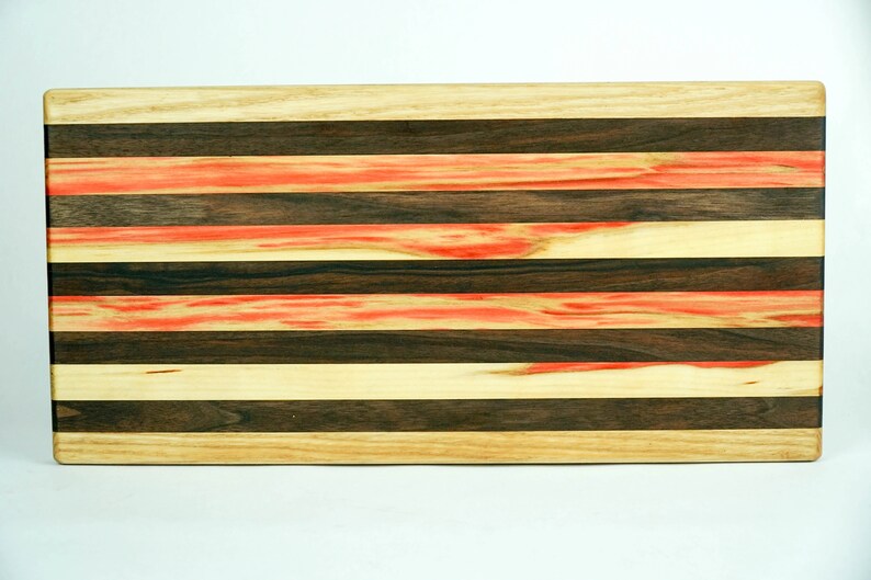 Handmade Box Elder and Walnut Edge Grain Cutting Board - Etsy
