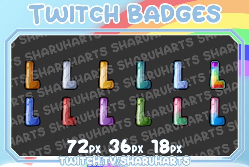 Twitch Sub Badge - Letter "l" | Bit Badges | Discord Emotes ...