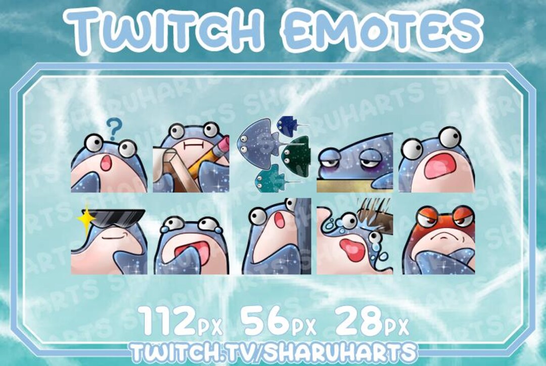 Rey the Ray | 10 Emote Pack Part 2 | Twitch | Discord | Kawaii | Ocean ...