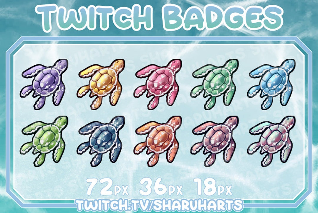 Twitch Sub Badges - Sea Turtle / Bit Badges / Emote / Ocean / Deep Sea ...