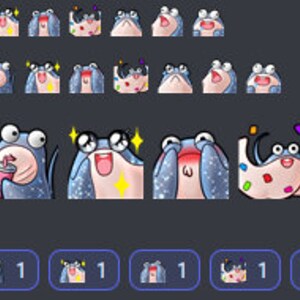 Rey the Ray | 10 Emote Pack | Twitch | Discord | Kawaii | Ocean | Grey ...