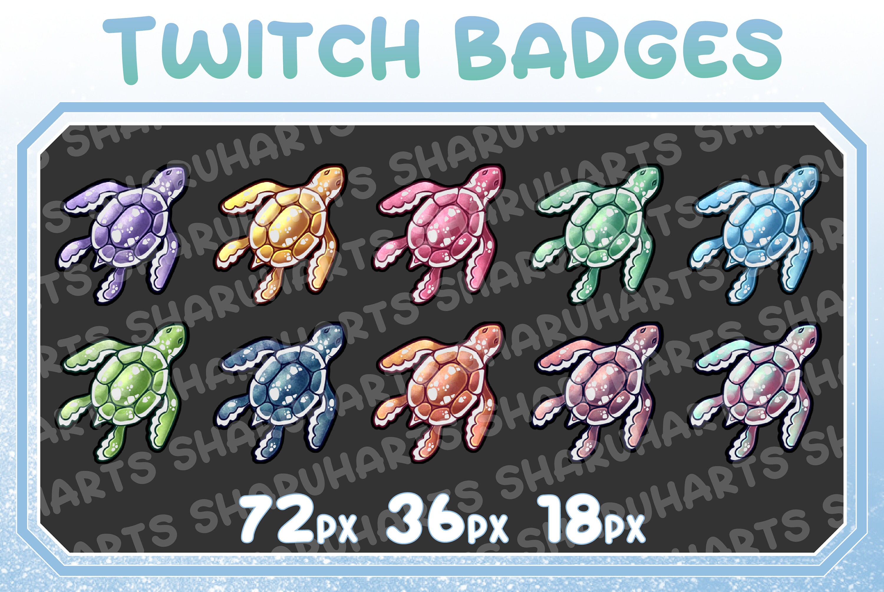 Twitch Sub Badges Sea Turtle / Bit Badges / Emote / Ocean / - Etsy