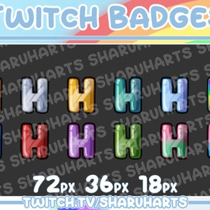 Twitch Sub Badge - Letter "h" | Bit Badges | Discord Emotes ...