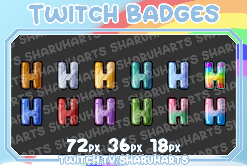 Twitch Sub Badge - Letter "h" | Bit Badges | Discord Emotes ...