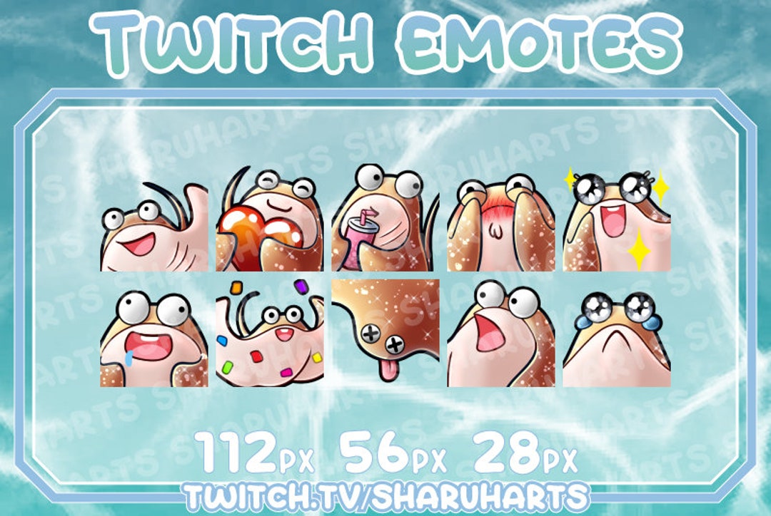 Rey the Ray 10 Emote Pack Twitch Discord Kawaii Ocean Gold - Etsy