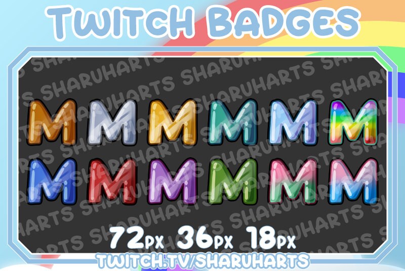 Twitch Sub Badge - Letter "m" | Bit Badges | Discord Emotes ...
