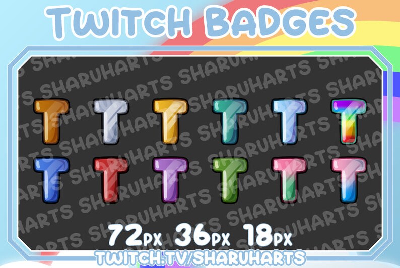 Twitch Sub Badge - Letter "t" | Bit Badges | Discord Emotes ...