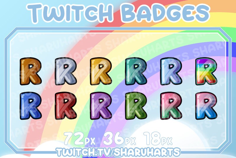Twitch Sub Badge - Letter "r" | Bit Badges | Discord Emotes ...