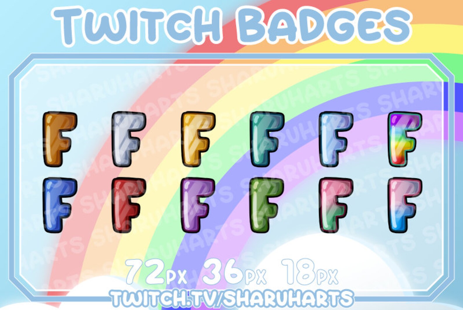Twitch Sub Badge - Letter "f" | Bit Badges | Discord Emotes ...