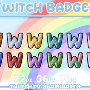 Twitch Sub Badge - Letter "w" | Bit Badges | Discord Emotes ...