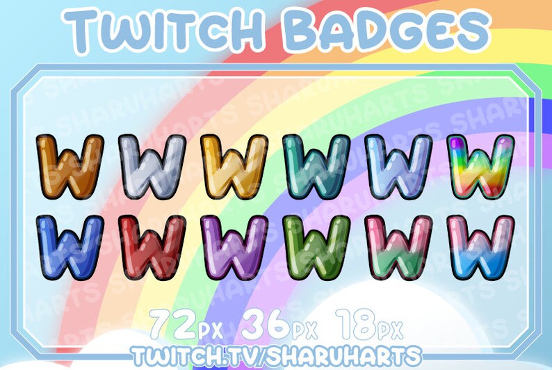 Twitch Sub Badge - Letter "w" | Bit Badges | Discord Emotes ...