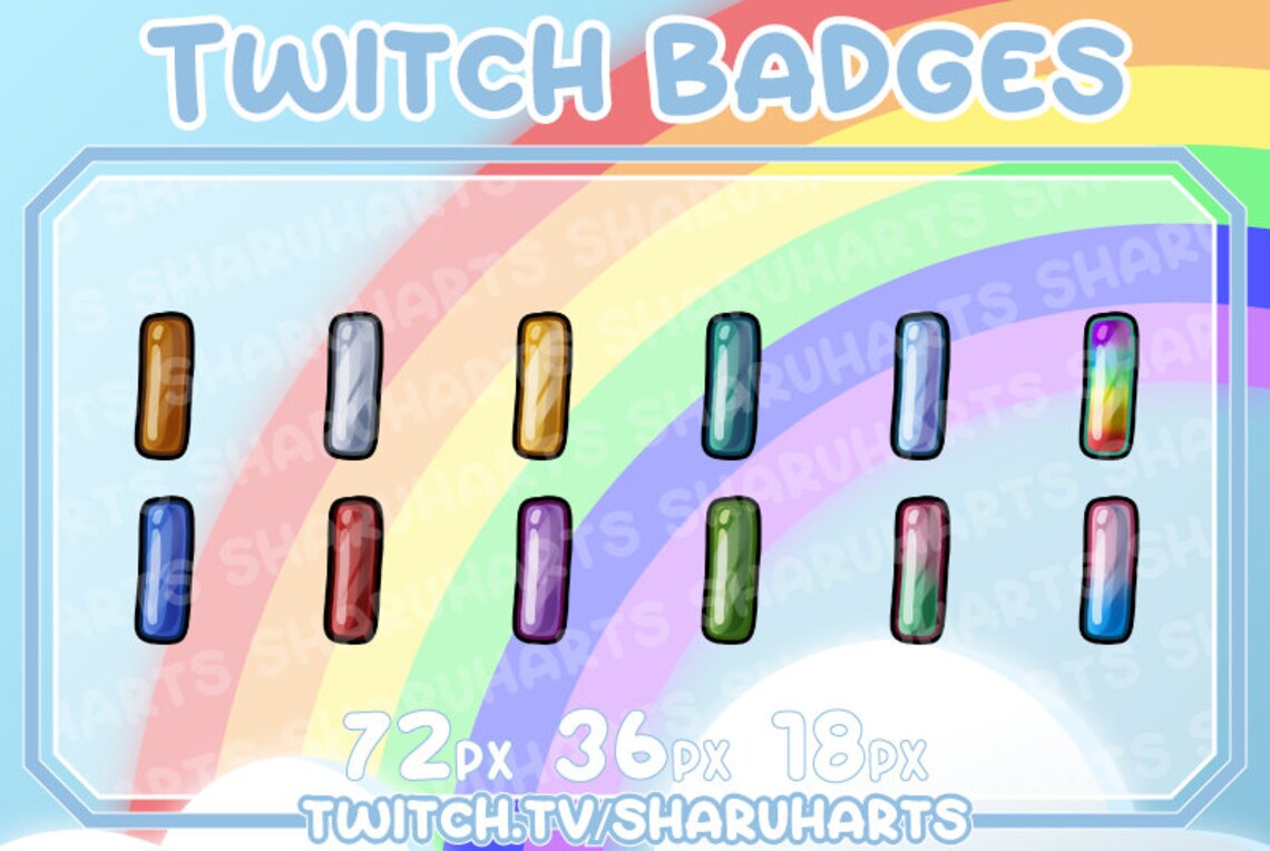 Twitch Sub Badge Letter i Bit Badges Discord Emotes Collection Streamer ...