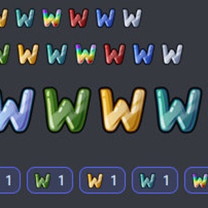 Twitch Sub Badge - Letter "w" | Bit Badges | Discord Emotes ...