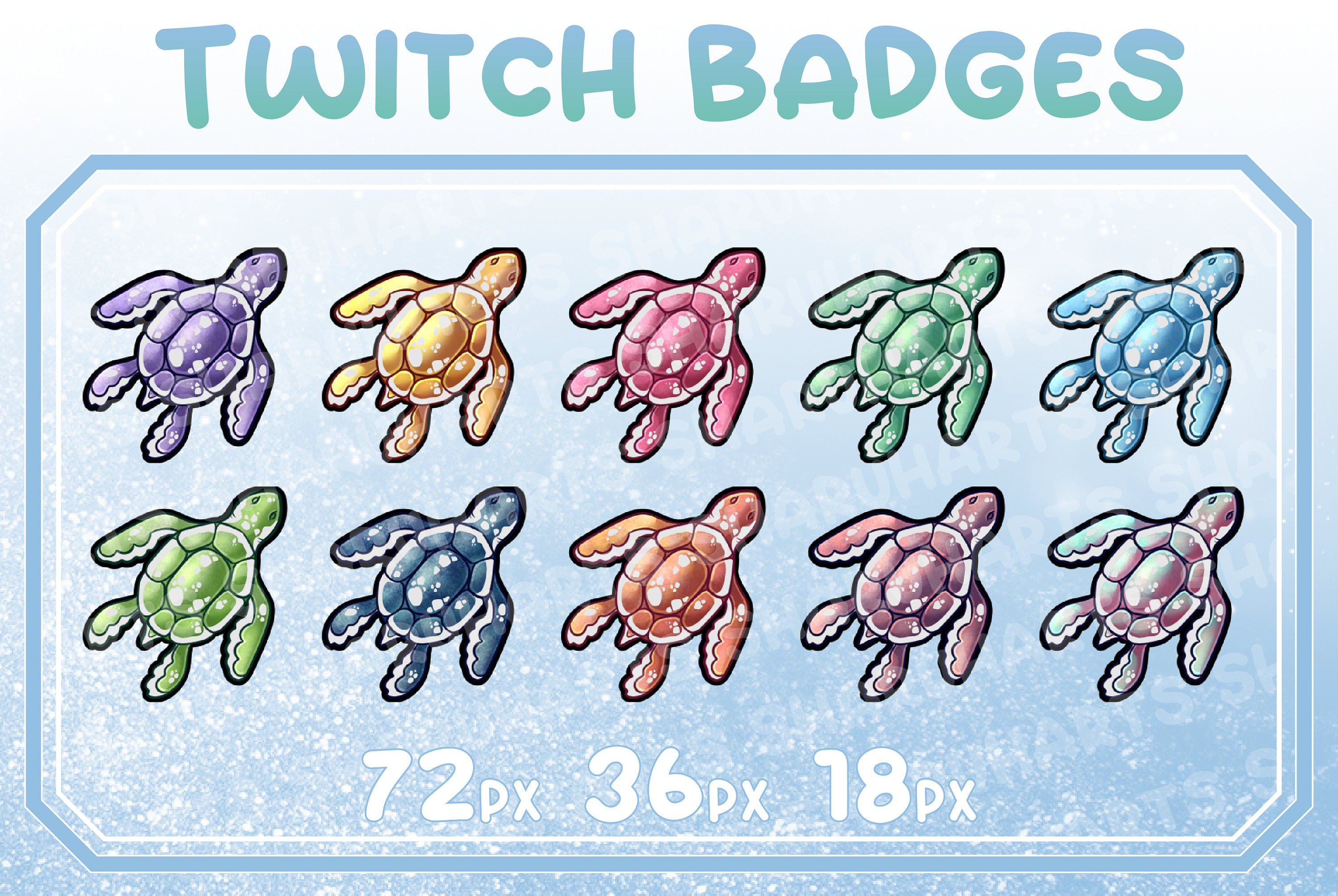 Twitch Sub Badges Sea Turtle / Bit Badges / Emote / Ocean / - Etsy