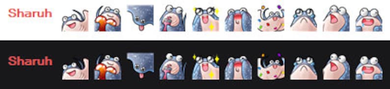 Rey the Ray | 10 Emote Pack | Twitch | Discord | Kawaii | Ocean | Grey ...