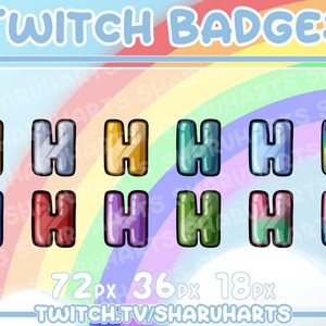 Twitch Sub Badge - Letter "h" | Bit Badges | Discord Emotes ...