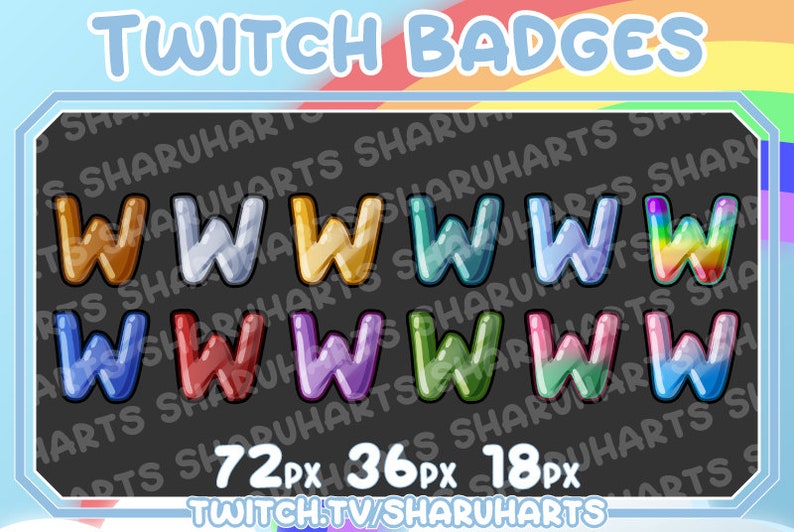 Twitch Sub Badge - Letter "w" | Bit Badges | Discord Emotes ...