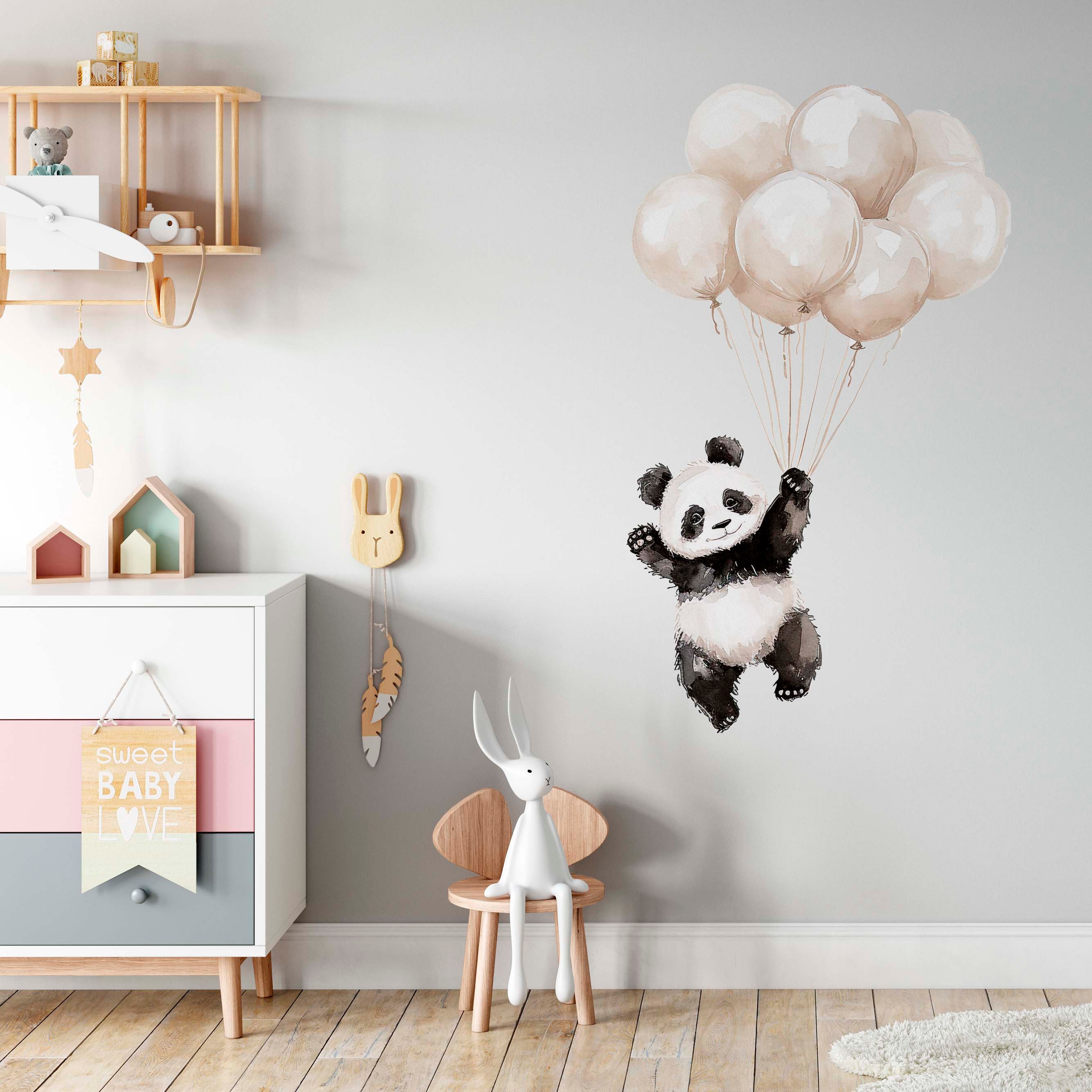 Cute Panda Wall Decal Balloon Wall Stickers Nursery Boho Decor Kids ...