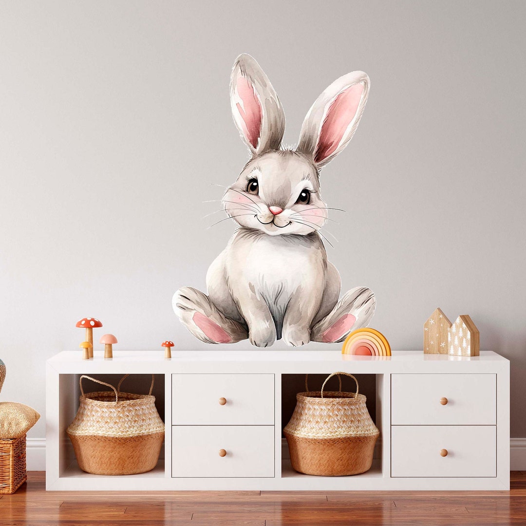 Bunny Wall Decals - Boho Wall Stickers, Wall Art for Kids Room Decor ...