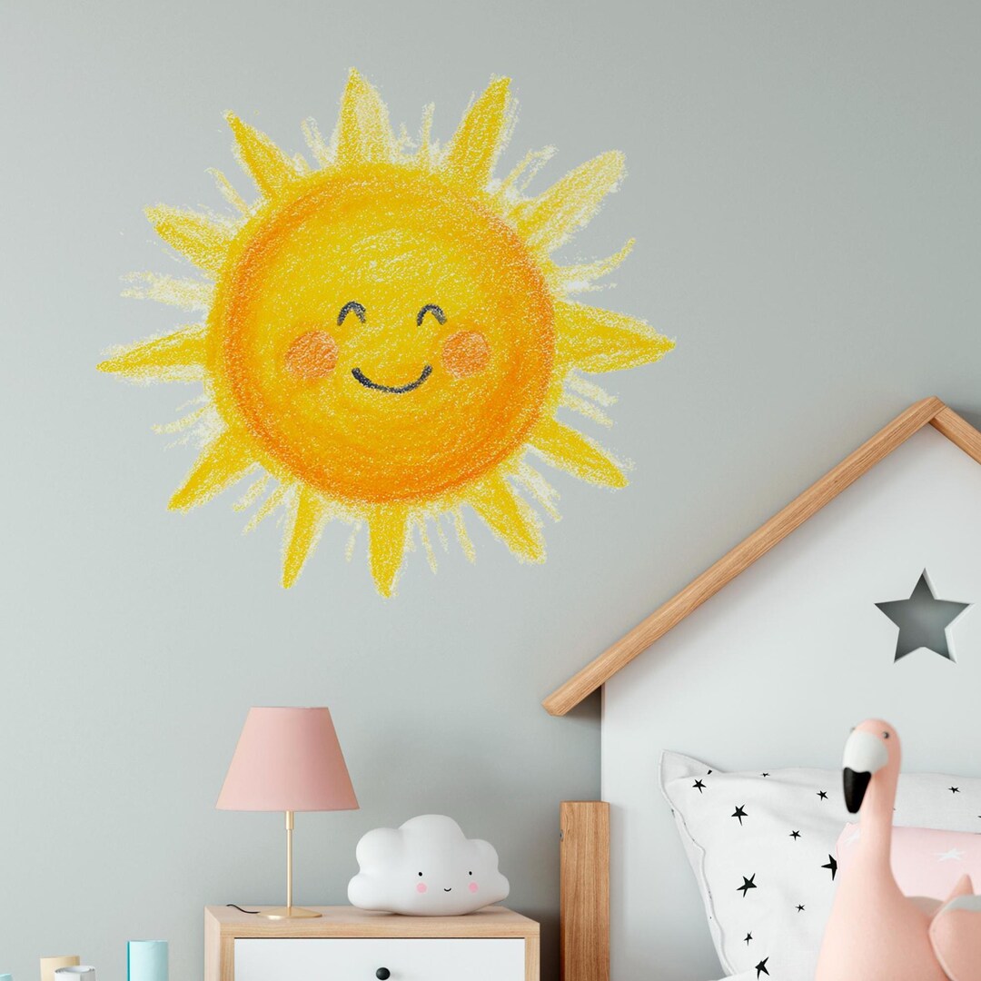 Custom Sun Wall Decals - Sunshine Wall Stickers, Boho Nursery, Kids ...