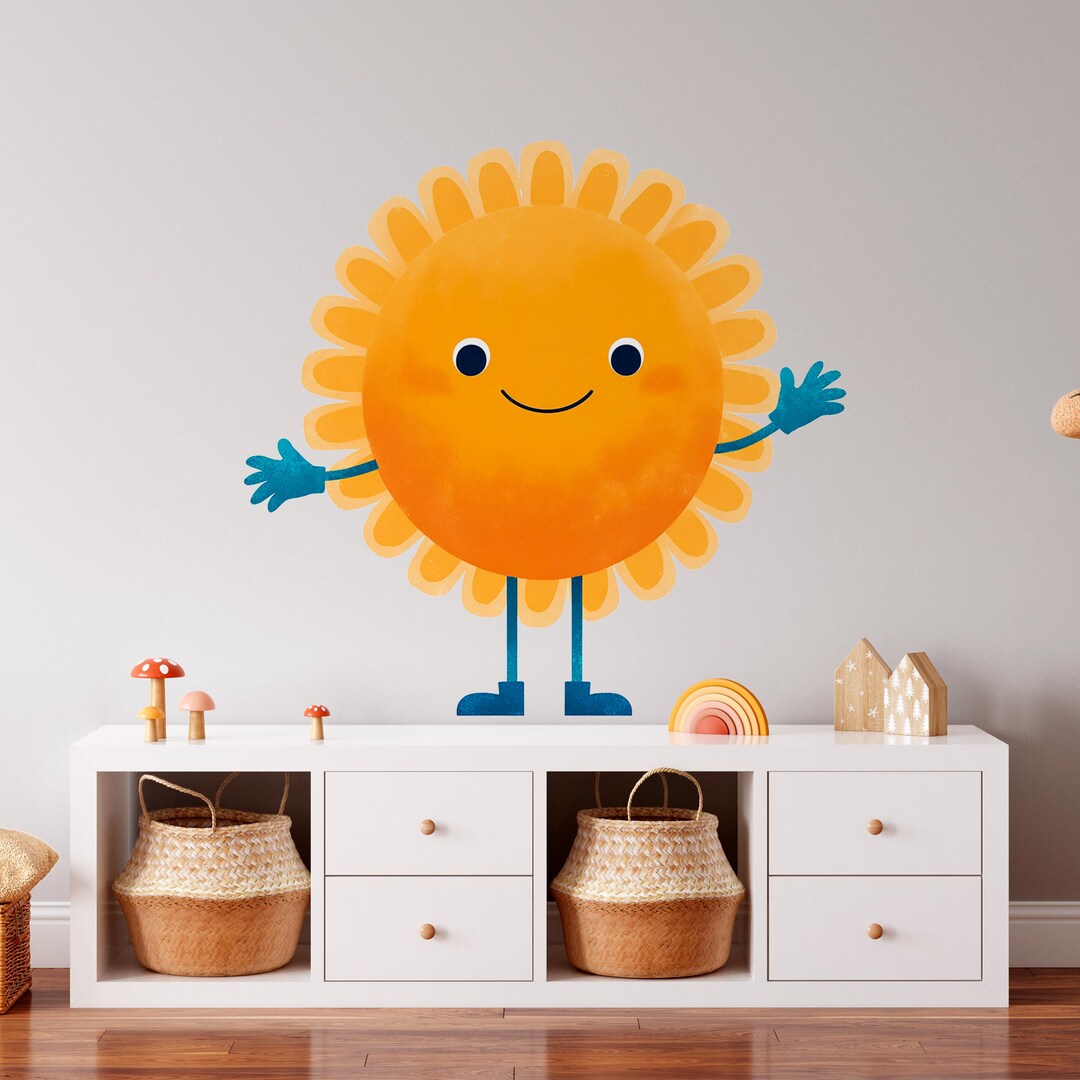 Sun Wall Decals - Sunshine Wall Stickers, Boho Nursery, Kids Room Wall ...