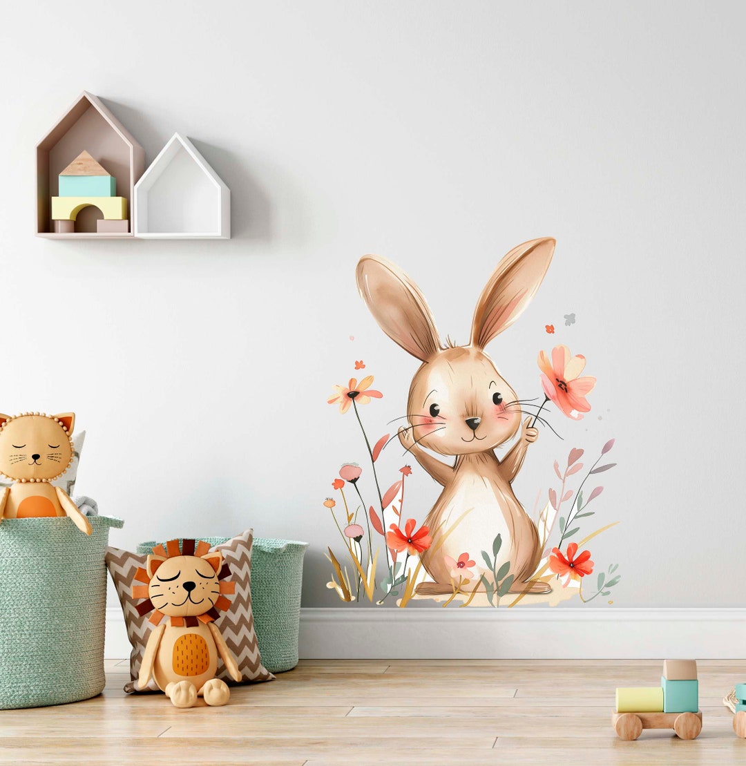 Personalized Custom Bunny Wall Decals for Kids Room Decor, Baby Shower ...