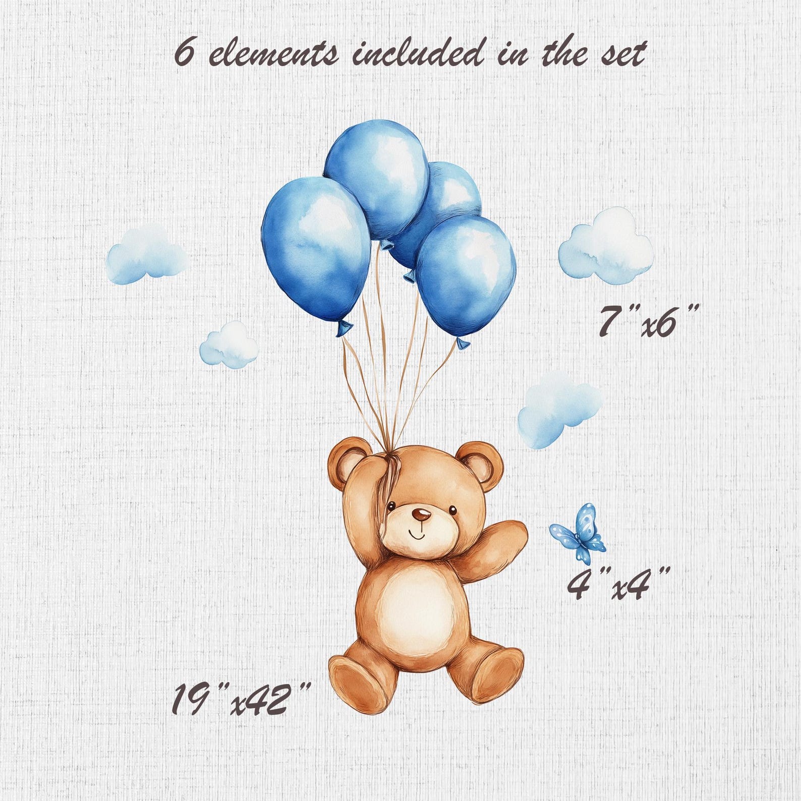 Teddy Bear Wall Decal, Nursery Bear Wall Decal, Nursery Wall Decal, Kid ...