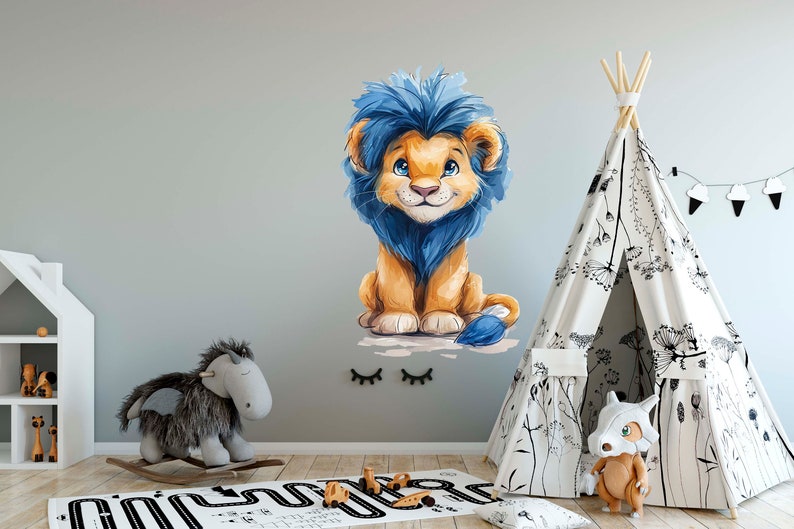 Wall Decal for Baby Boy Nursery, Lion Removable Wall Sticker - Etsy