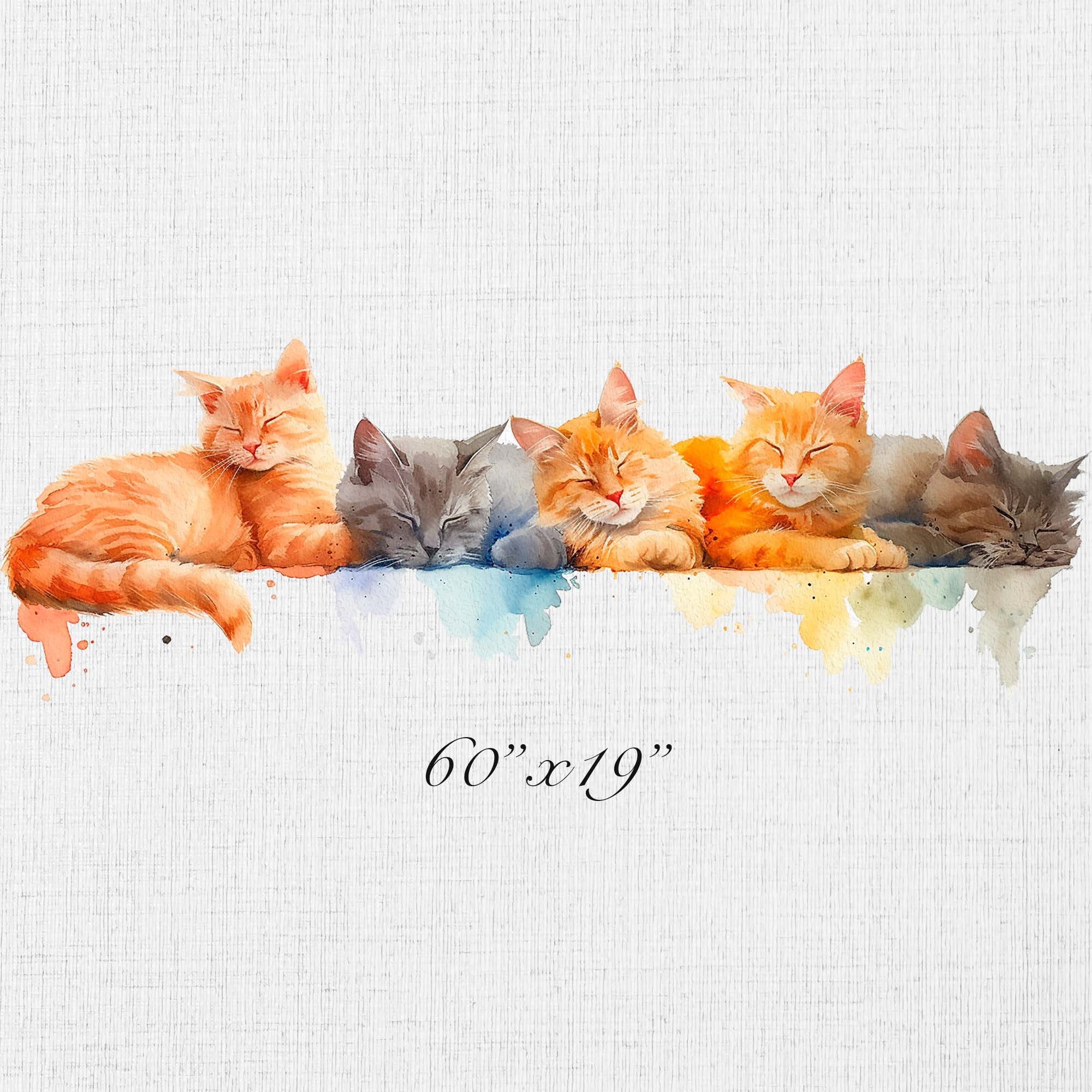 Personalized Custom Watercolor Cats Wall Decals for Cat Lowers, Unique ...