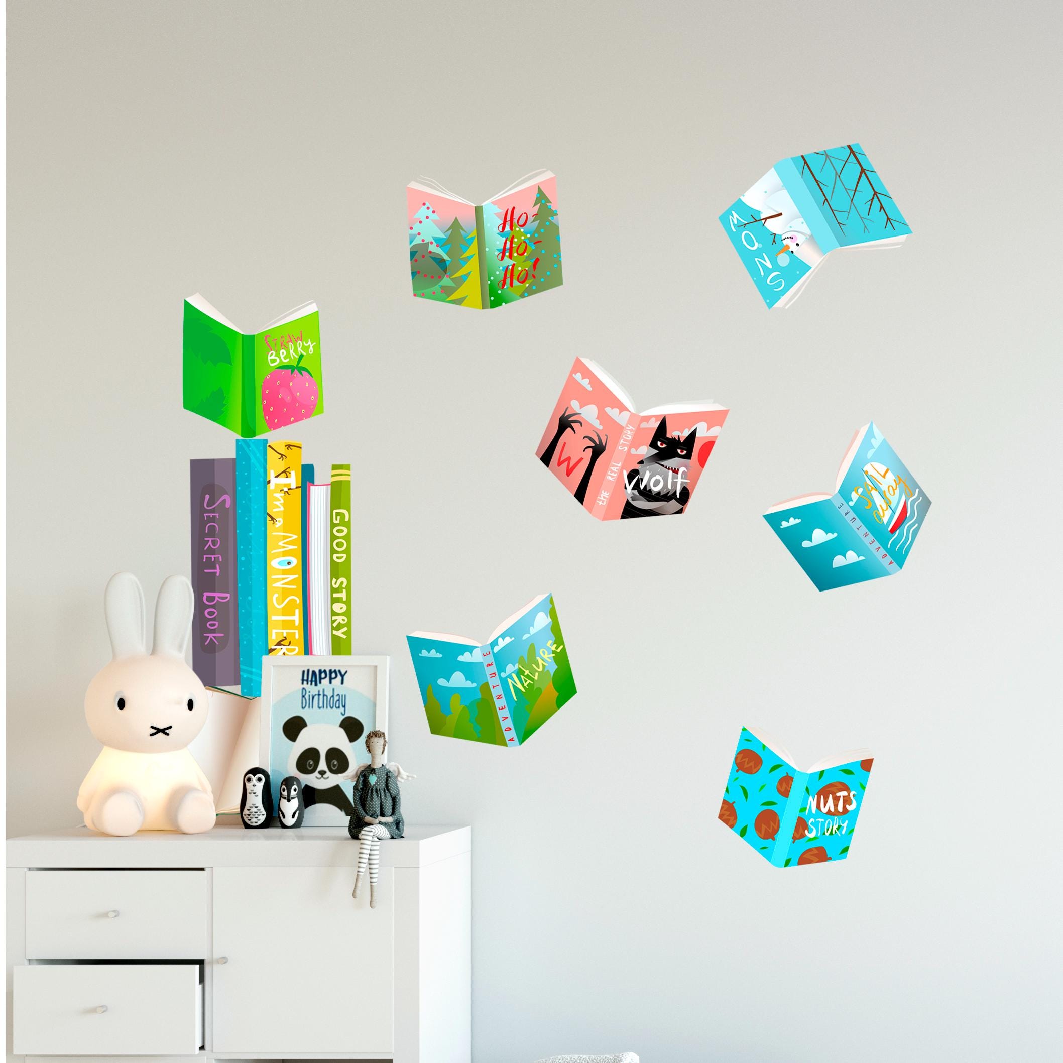 Books Wall Decals - Kids Room Reading Decor, Wall Decal Vinyl Art ...