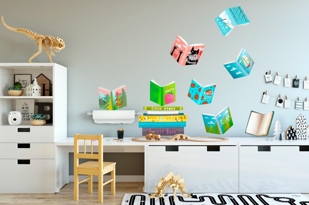 Books Wall Decals - Kids Room Reading Decor, Wall Decal Vinyl Art ...