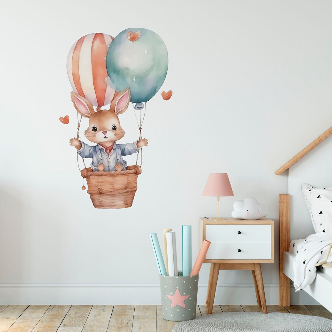Bunny Nursery Theme, Vinyl Wall Decal, Baby Room Decor, Kids Room Decor ...