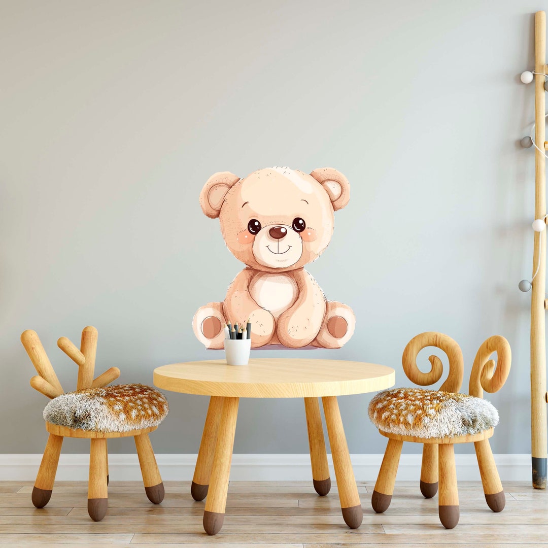 Teddy Bear Wall Decals for Kids Room Decor, Clouds Wall Decor for ...