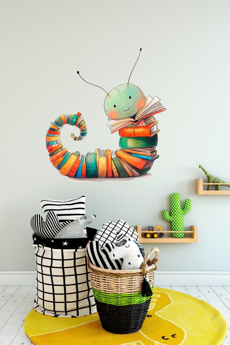 Classroom Wall Decals Study Room Stickers Books Nursery Decor Neutral ...