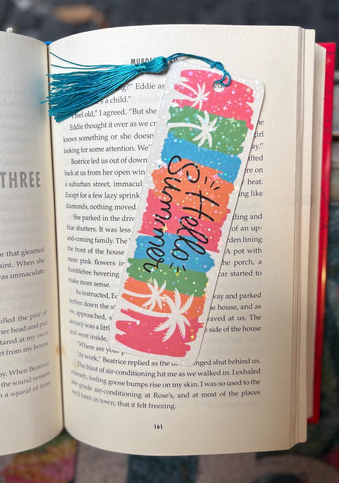Hello Summer Sparkle Bookmark | Palm Tree Design With Tassel - Etsy