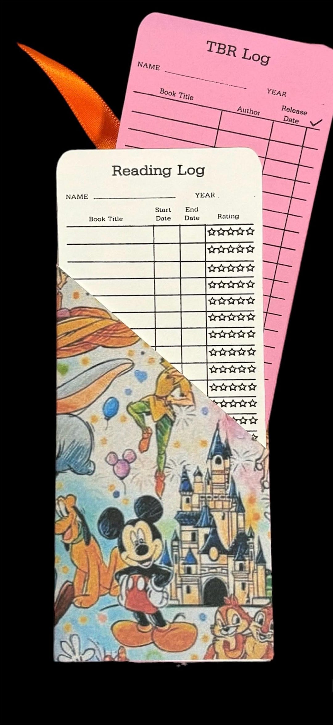 Disney Themed Reading Log Bookmark || Bookmark Readling Log All-in-one ...