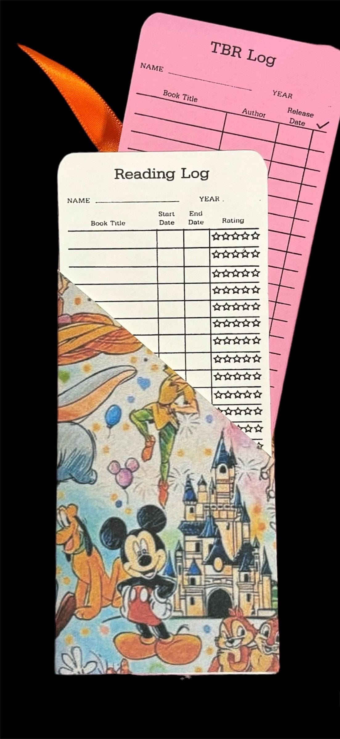 Disney Themed Reading Log Bookmark Bookmark Readling Log All-in-one ...