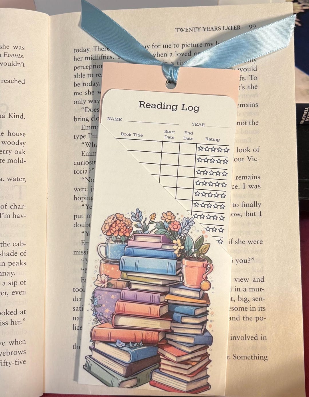 Bookmark Pouch + Reading Log & TBR Log Bookmark || Book Stack Themed ...