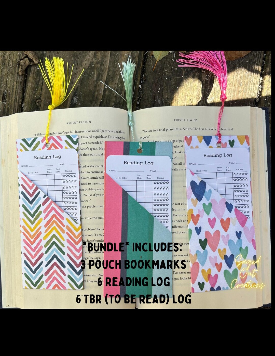 Bookmark Pouch + Reading Log & TBR Log Bookmarks || Colorful *BUNDLE ...