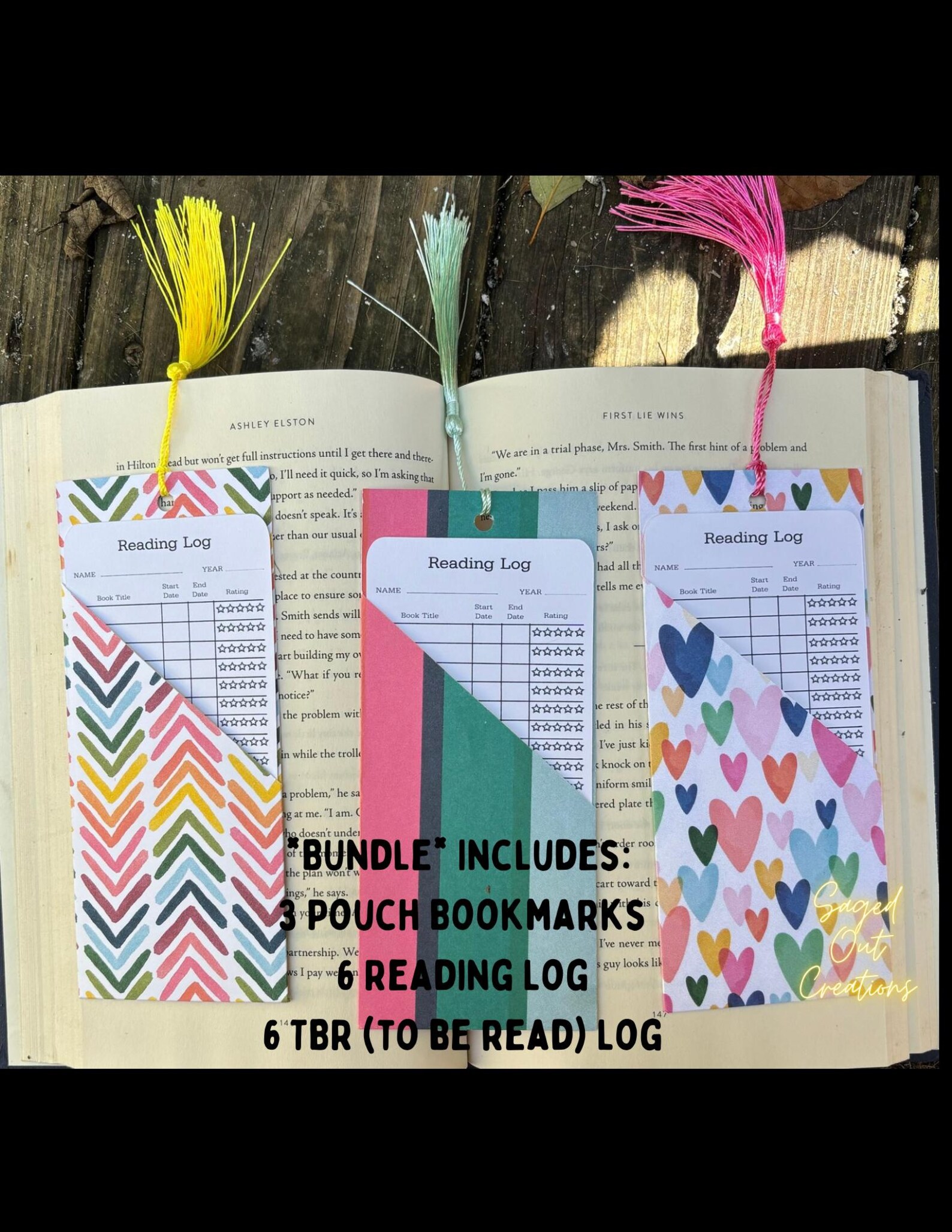 Bookmark Pouch + Reading Log & TBR Log Bookmarks || Colorful *BUNDLE ...