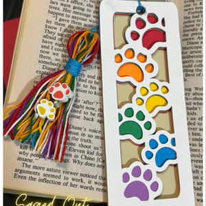 Paw Print Bookmark - Etsy