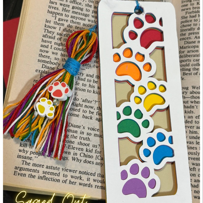 Paw Print Bookmark - Etsy