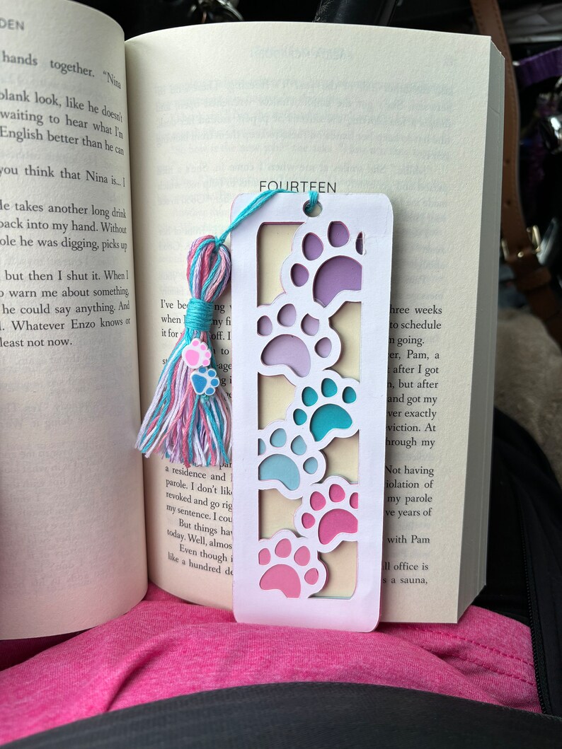 Paw Print Bookmark: Rainbow Primary - Etsy
