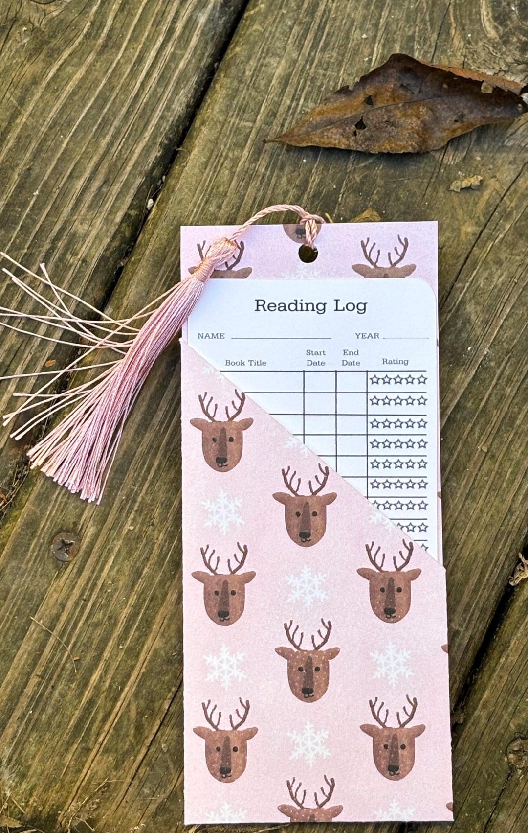 Bookmark Pouch + Reading Log & TBR Log Bookmark || Reindeer Themed ...