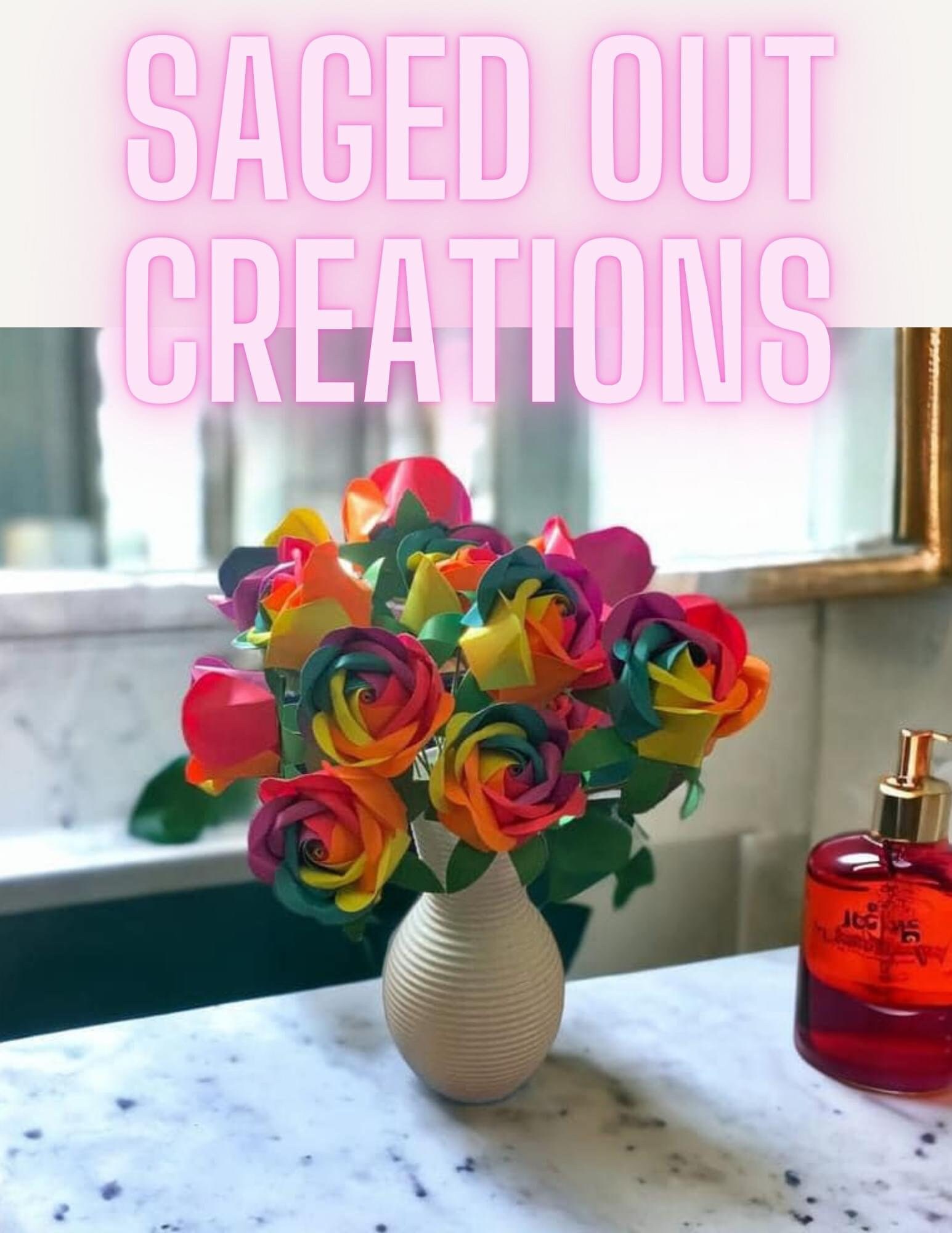 Rainbow Roses Paper Roses Half Dozen - Etsy