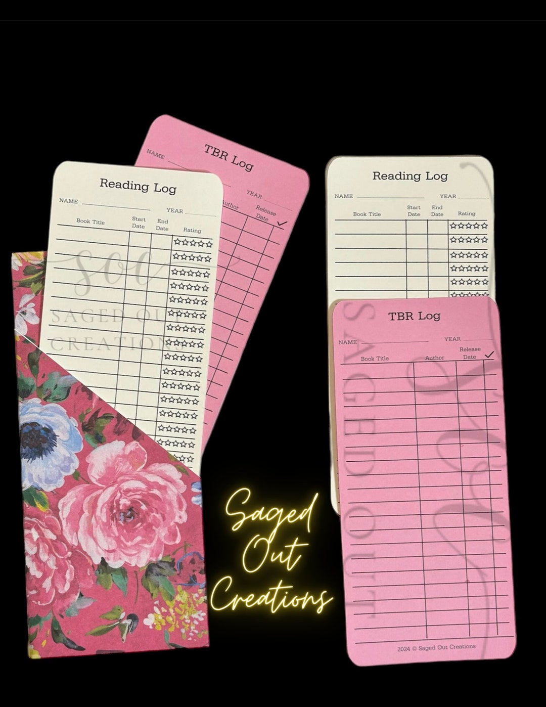 Floral Themed 4 Designs Reading Log Bookmark Bookmark Reading Log All ...