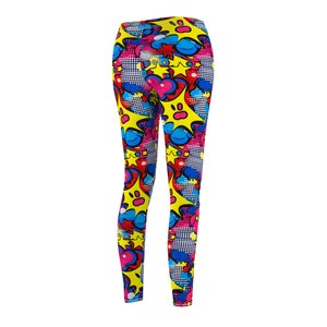 Comic Pop Art Leggings, Graffiti Leggings, Yoga Pants, Printed Tights ...