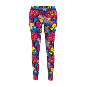 Comic Pop Art Leggings, Graffiti Leggings, Yoga Pants, Printed Tights ...
