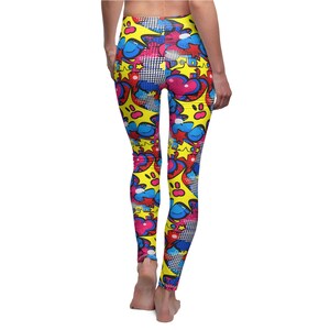 Comic Pop Art Leggings, Graffiti Leggings, Yoga Pants, Printed Tights ...